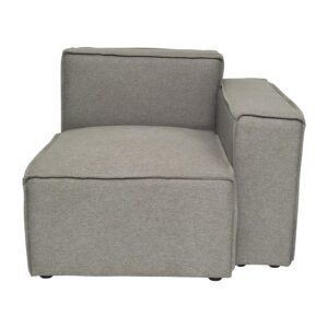 Flash Furniture Bridgetown Fabric Right Chair Module for Sectional Sofa, Customizable Modular Couch Right Seat with Arm Rest, Gray