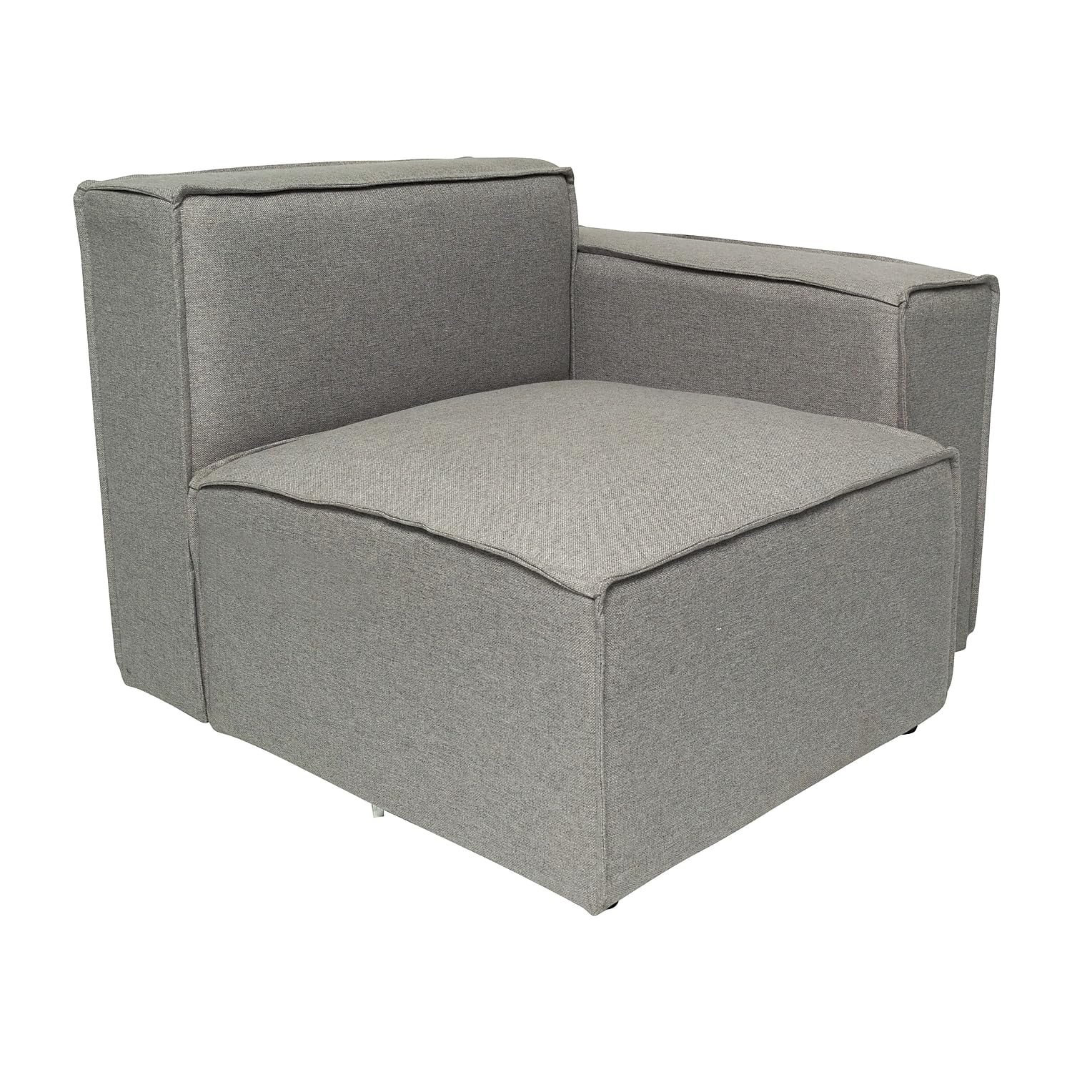 Flash Furniture Bridgetown Fabric Right Chair Module for Sectional Sofa, Customizable Modular Couch Right Seat with Arm Rest, Gray