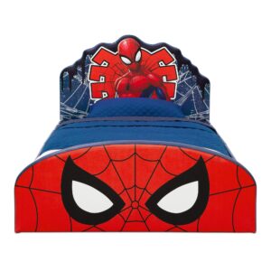 Delta Children Marvel Spider Man Upholstered Twin Bed, Red/Blue