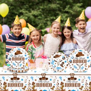 gisgfim 3 Pcs My First Rodeo Birthday Party Supplies Western First Rodeo Party Tablecloths Blue Cowboy 1st Rodeo Party Birthday Table Cover Decorations for Boy Baby Shower