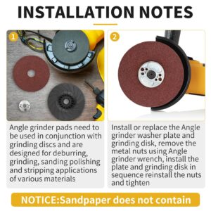 Angle Grinder Backing Pad, 4.5" x 5/8"-11 2PCS Angle Grinder Ribbed Backing Pad Resin Fiber Disc for Grinding Polishing Sanding Woodworking, 4-1/2" x 5/8"-11