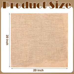 Menkxi 10 Pcs 20 x 20'' Burlap Squares Multipurpose Natural Burlap Fabric Burlap Centerpiece Burlap Placemats Farmhouse Gardening Country Crafts for Home Weddings Kitchen Table Decorations