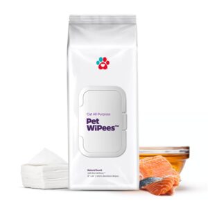 pet parents® pet wipees™ cat all purpose cat wipes, pet wipes, all purpose wipes for cats & cat bath wipes, cat cleaning wipes (100 count (pack of 1), natural)