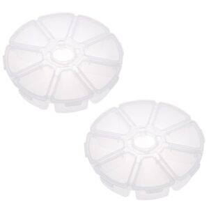 taodan 2pcs plastic storage organizer containers 10cm 8 grids clear jewelry box fishing box pill box