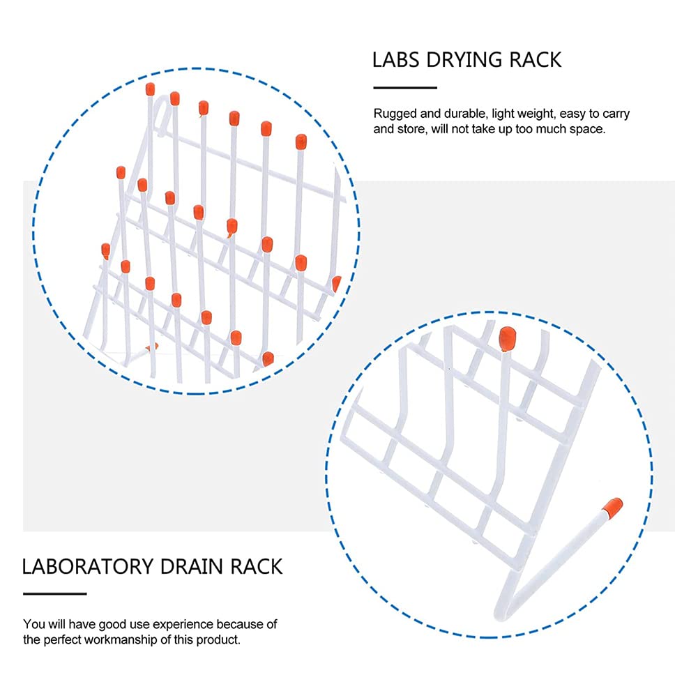 TAMOSH Lab Drying Rack 24 Pegs Lab Glassware Rack Wire Glassware Drying Rack Wall Mount/Freestanding Lab Glass Drying Rack