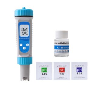 yifan ph meter and ec tester, bluetooth hydroponics ec ppm meter, 6-in-1 dwc ph ec tds meter digital water tester with atc for hydroponics growing system, agricultural irrigation, ponds, aquarium