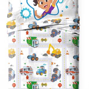 Jay Franco Blippi & Meekah Trucks Sheet Set - Toddler Size Sheet Set - Super Soft Kids Cartoon Vehicles 3 Piece Bedding Set - Microfiber Sheets