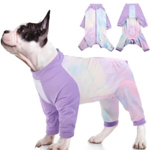 migohi full body dog recovery suit,breathable recovery suit for female male,dog onesie,anti-licking dog pajamas suit,dog surgery suit female spay,surgical recovery suit for medium dogs,m,purple