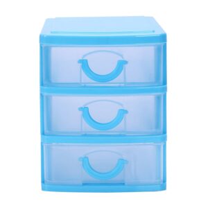 TAMOSH translucent Drawer type plastic Storage Box（Blue 3 Layers）