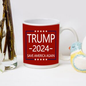 WENSSY Trump for President Mug, Donald Trump 2024 Save America Again Mug, Trump 2024 Mug, Trump for President of The United States 11 Ounce Red