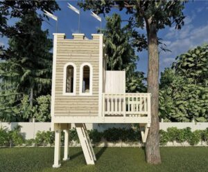 the enchanted castle © 1 tree 2 post treehouse plan