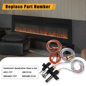 Zhenx 4021-737 Propane Gas Fireplace Assembly, Replacement for 485-511A Fireplaces and Stoves