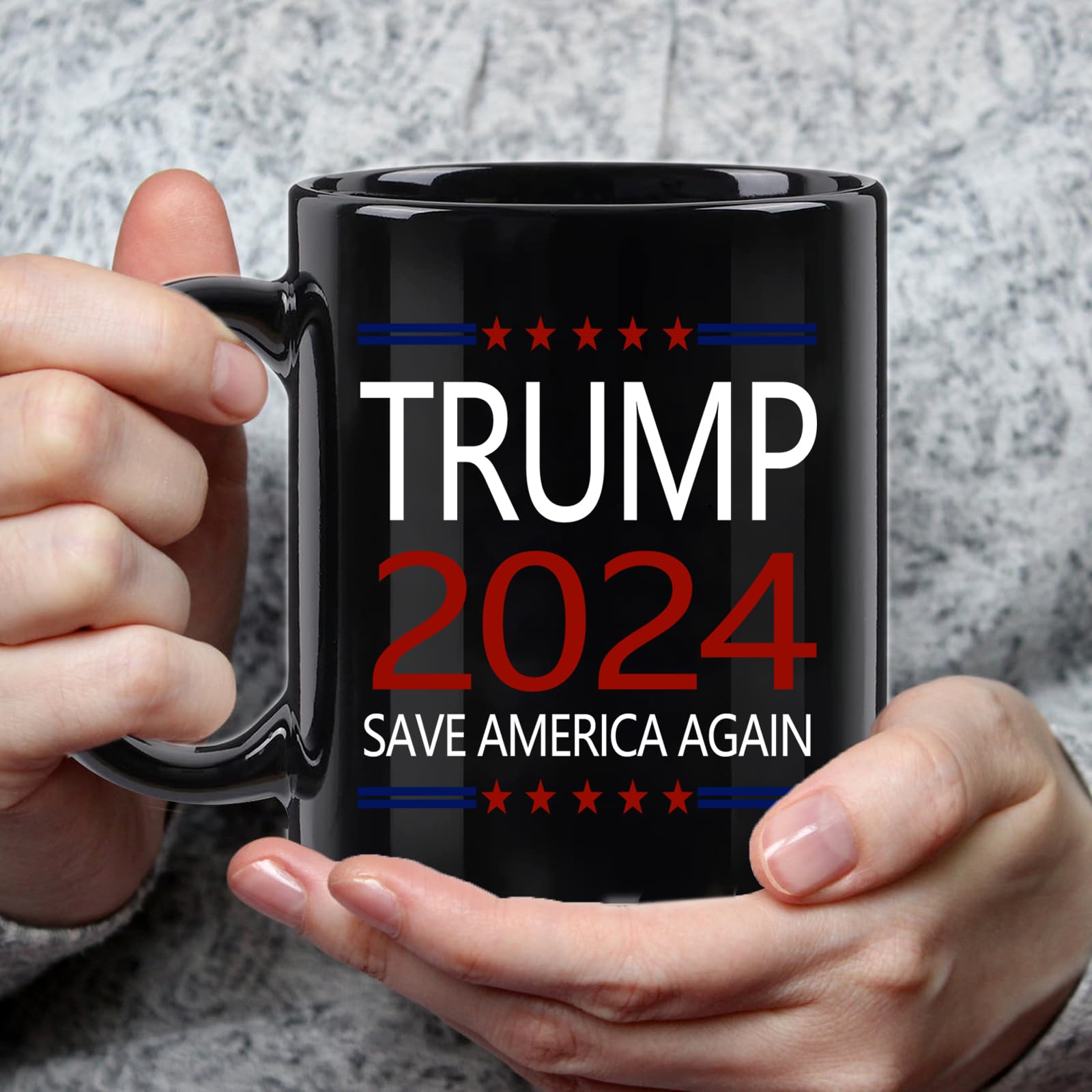 WENSSY Trump for President Mug, Donald Trump 2024 Save America Again Mug, Trump 2024 Mug, Trump for President of The United States 11 Ounce Black