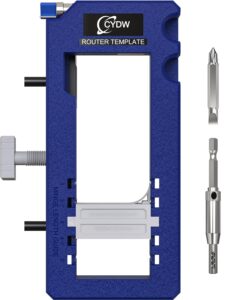 door hinge jig, door hinge router template,door hinge mortiser, hinge installation kit fits 3” to 5” length and 1/4” or 5/8” thickness door hinge, blue