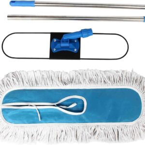 16" Commercial Dust Mop, MEIBEI Dust Floor Mop with Cotton mop Head, Dust Mop for Hardwood Floors with Long Handle, Industrial Dust Mop for Factory, Shopping Mall, Garage, Company, Hotel (16*5 inch)