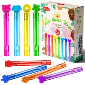 vkten 32pcs mini bubble wands assortment 8 styles 8 colors bubble party favors for kids, bubbles for kids, birthday party favors, bath time, classroom prizes gifts stocking stuffers for girls boys