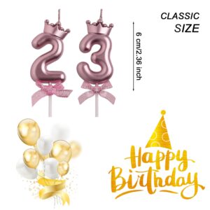 AOOLADA 23rd 32nd Birthday Candles, Rose Gold 32 23 Year Old Cake Topper Number Birthday Candles, Happy Birthday Party Decorations Gifts for Women Men