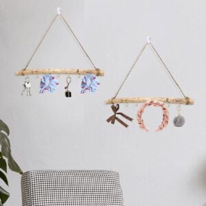 DD-life 2 Pcs Decorative Floating Wall Shelves Coat Hooks Driftwood Branch Hook Branch Hanger Rack for Keys Hats Entryway