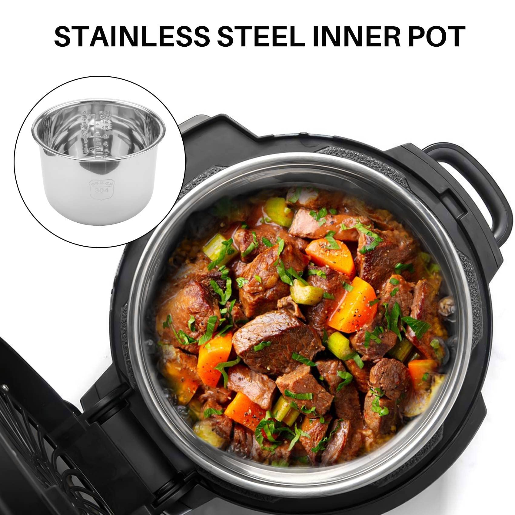 TAMOSH 6L Pressure Cooker Inner Pot Rice Pressure Cooker Liner Stainless Steel Inner Pot Minute Pressure Cooker Liner