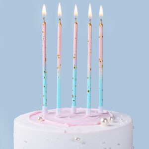 PHD CAKE Pink Blue Gold Long Thin Birthday Candles, Cake Candles, Birthday Parties, Wedding Decorations, Party Candles