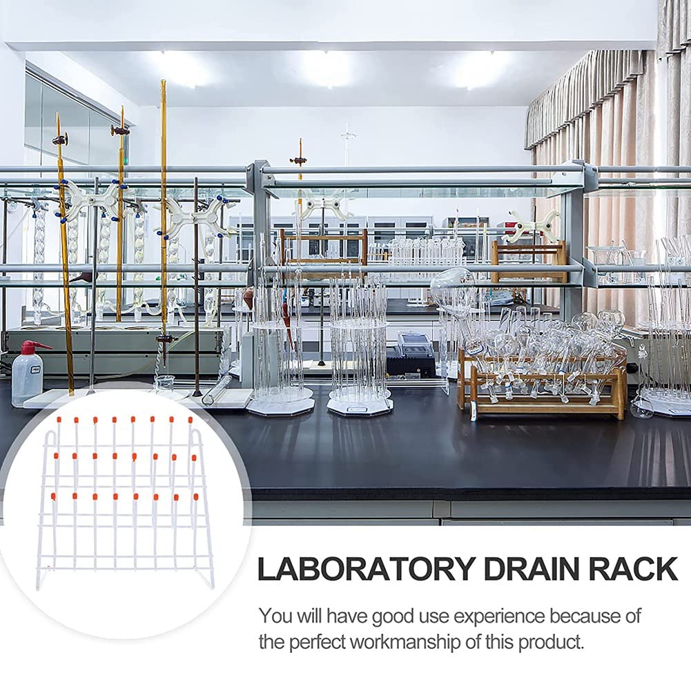 TAMOSH Lab Drying Rack 24 Pegs Lab Glassware Rack Wire Glassware Drying Rack Wall Mount/Freestanding Lab Glass Drying Rack