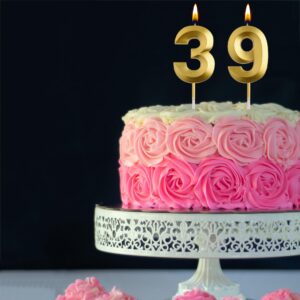 AOOLADA 39th 93rd Birthday Candles, Gold 93 39 Year Old Number Birthday Candles, Birthday Party Decorations Cake Topper Gifts for Men Women