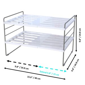 YAN & HIN 3-Tier Pantry Cabinet Organizers and Storage Adjustable Height and Expandable Kitchen Plastic Wrap Organizer Sturdy Aluminum Foil Countertop For Cupboard Multi-Purpose Use