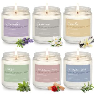 6 pack candles for home scented aromatherapy candles gifts set for women, lavender candle, 37.8 oz 300 hour long lasting candles, stocking stuffers, birthday, valentine, christmas, anniversary present