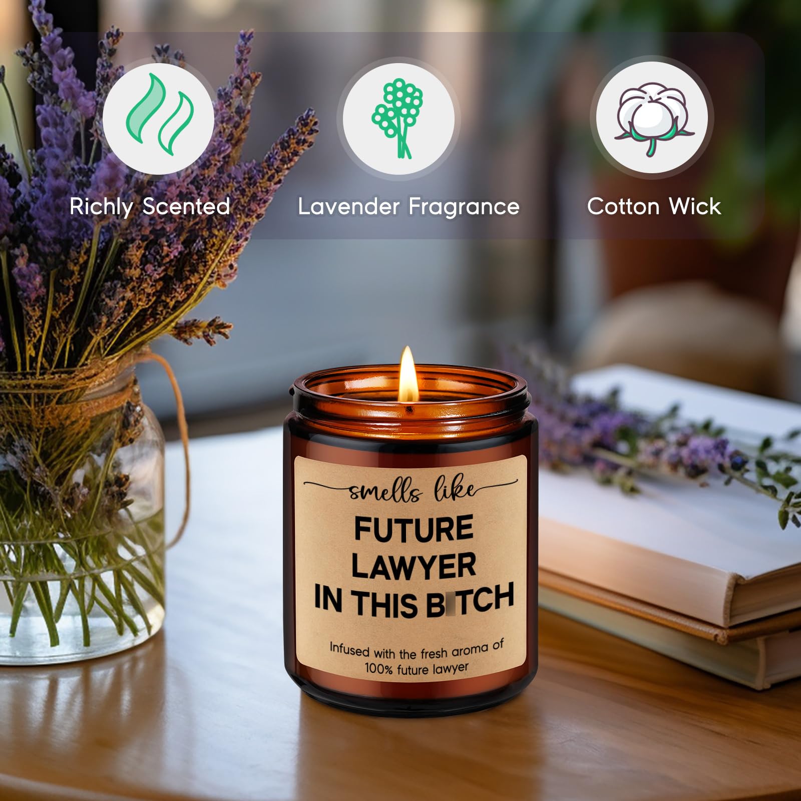 GSPY Lawyer Candle - Future Lawyer Gifts, Funny Lawyer Gifts for Women, Men - Law School Gifts, Law Student Gifts - Law School Essentials, Christmas, Graduation Gifts for Law Students, Lawyers