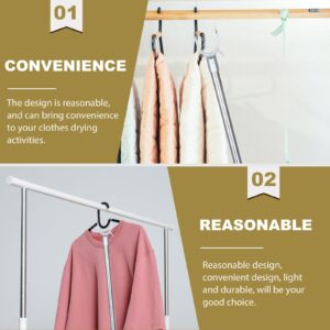 STOBAZA 51.48in Stitching Clothes Rail Sturdy Clothesline Rod Dress Stick Metal Clothes Pole Laundry Pole Shelf Outdoor Sticks Clothes Rod Accessories Laundry line Prop Plastic Retractable Handle