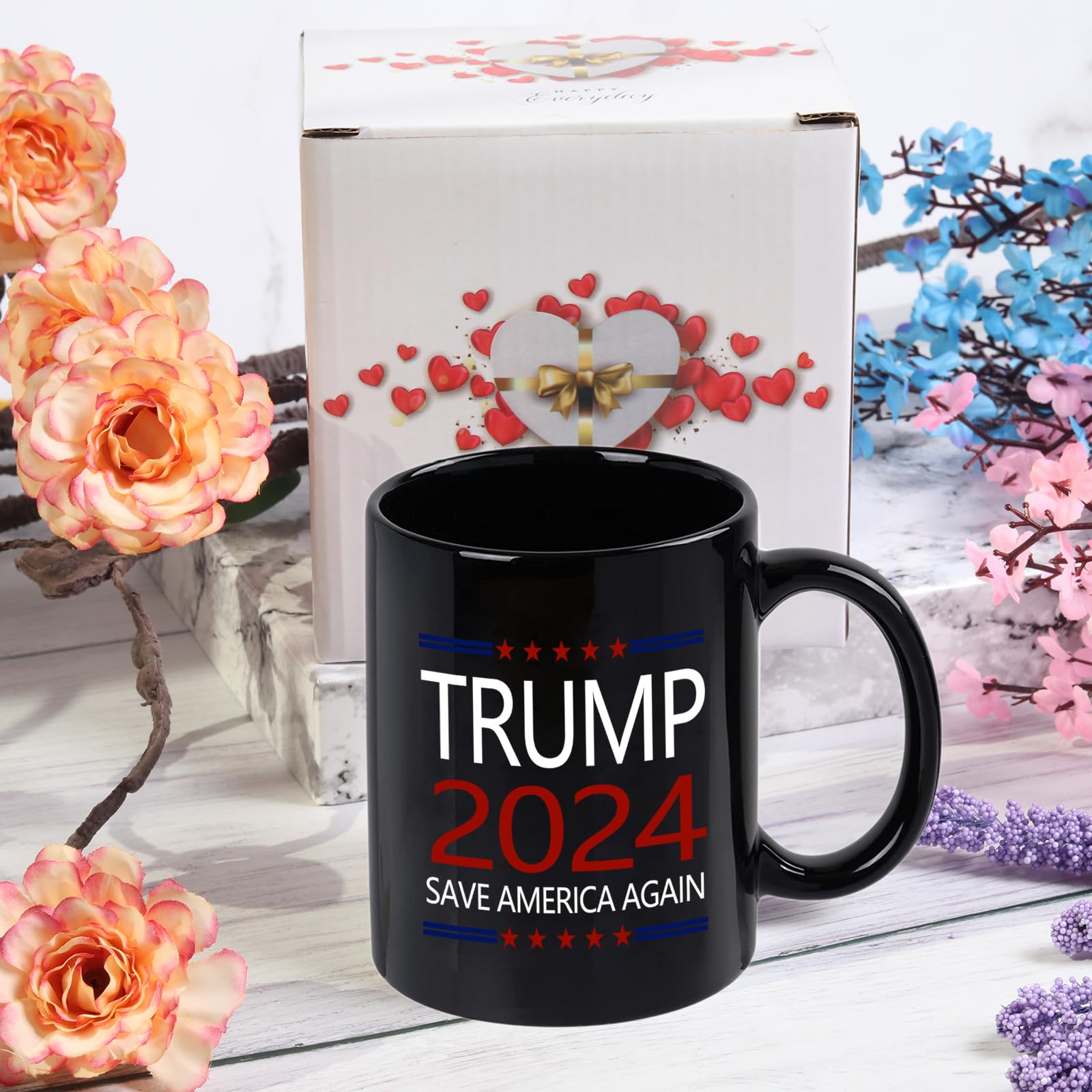 WENSSY Trump for President Mug, Donald Trump 2024 Save America Again Mug, Trump 2024 Mug, Trump for President of The United States 11 Ounce Black