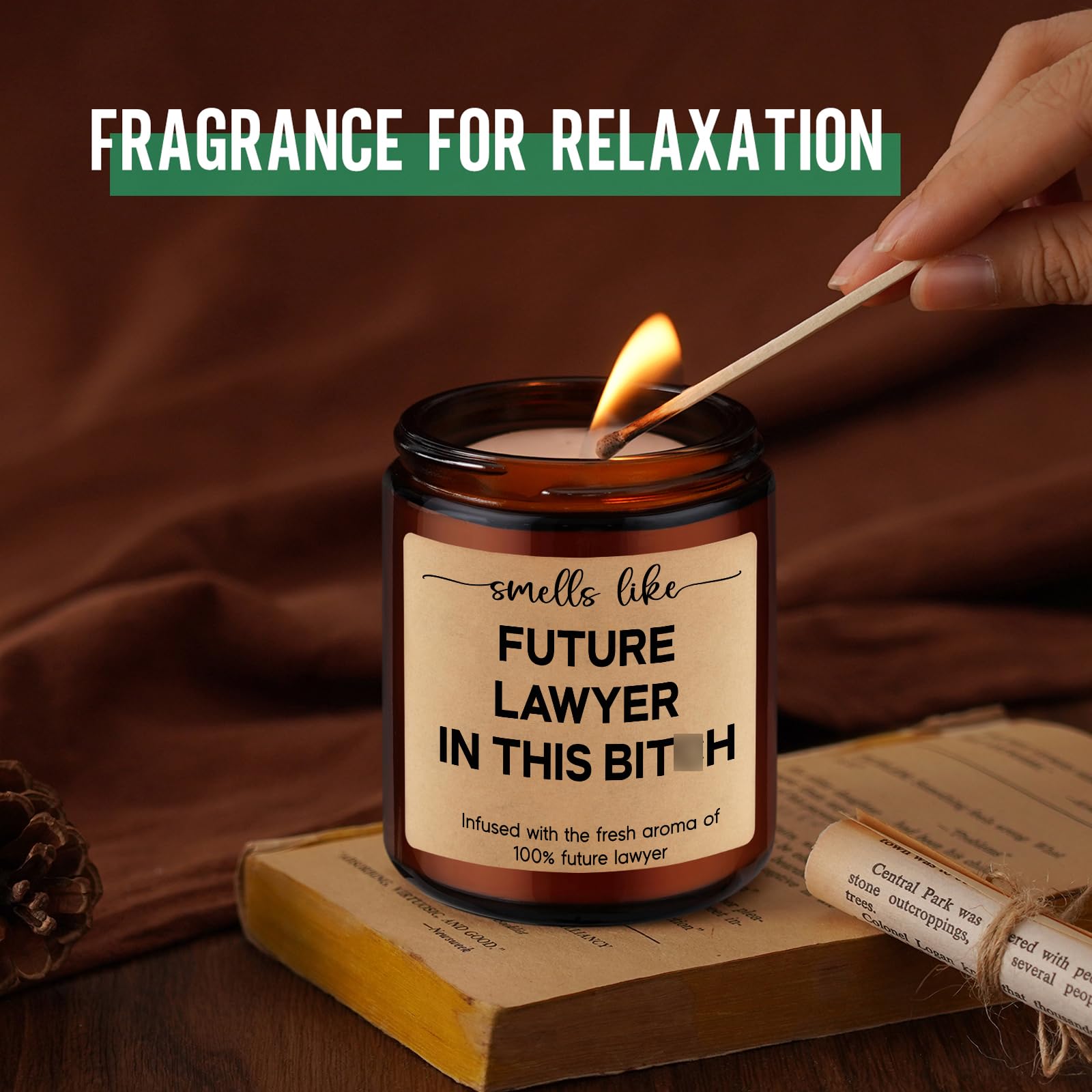 GSPY Lawyer Candle - Future Lawyer Gifts, Funny Lawyer Gifts for Women, Men - Law School Gifts, Law Student Gifts - Law School Essentials, Christmas, Graduation Gifts for Law Students, Lawyers