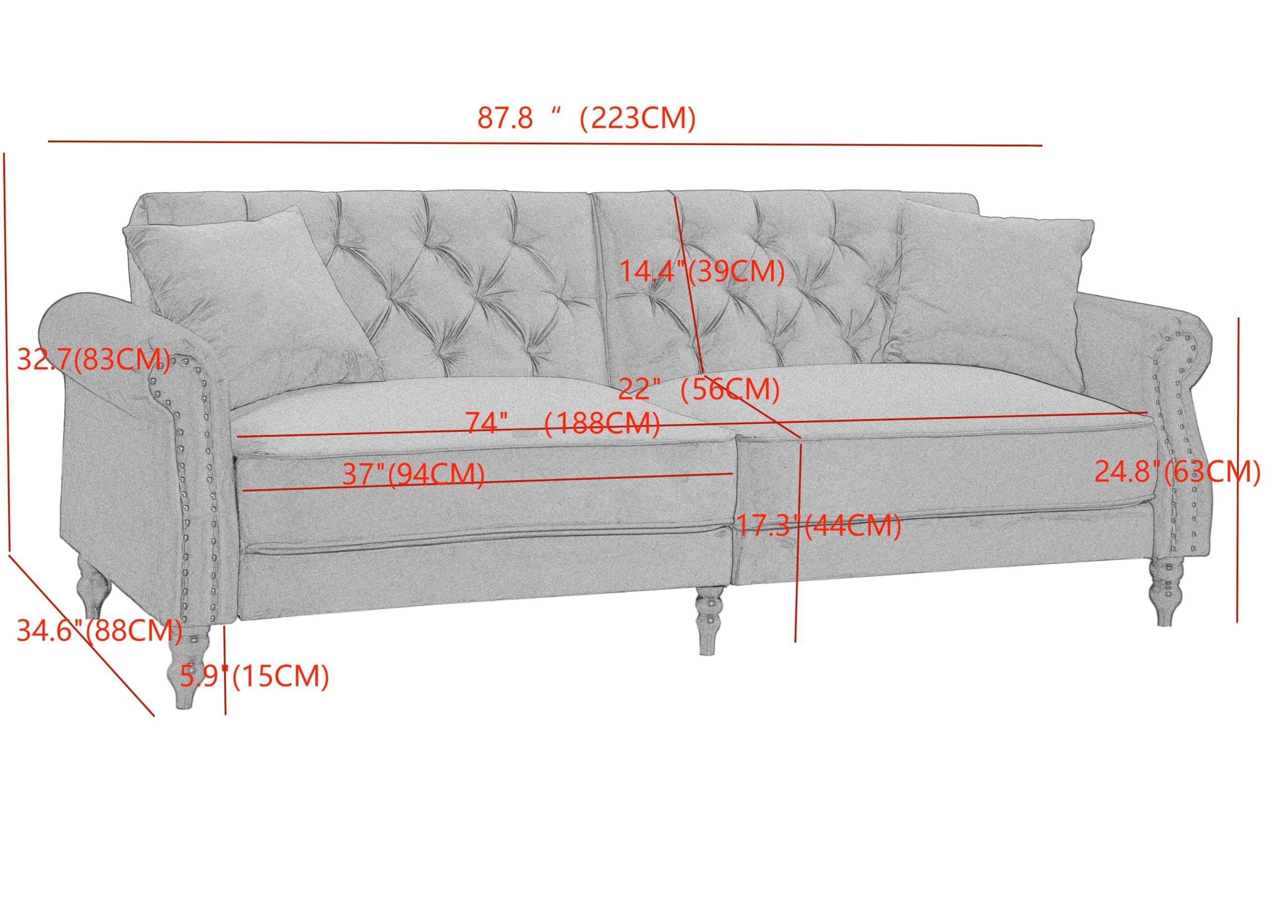 Legend Vansen Futon Sofa Bed,Sleeper Sofa,Mid-Century Modern Futon Couch,Convertible Sofa,Sofa Cama for Living Room and Bedroom