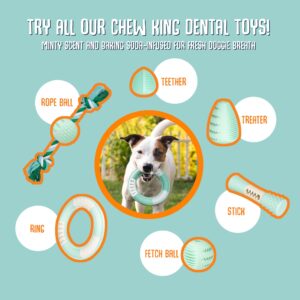 Chew King Dental Dog Toy Collection, Fetch Ball Clinically Proven to Remove Plaque