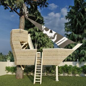 The Pirate Ship © 1 Tree 2 Post Treehouse Plan