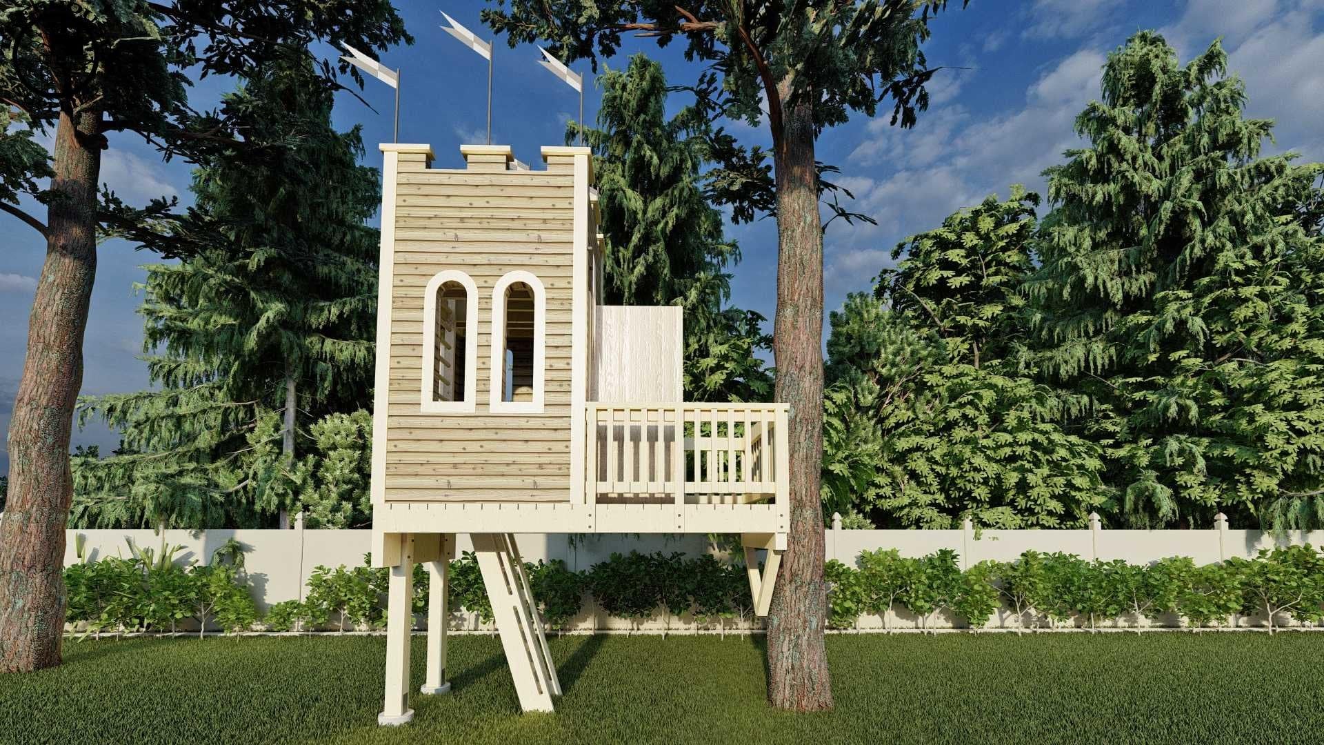 The Enchanted Castle © 1 Tree 2 Post Treehouse Plan