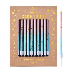 cake code pink blue gold long thin birthday candles, cake candles, birthday parties, wedding decorations, party candles