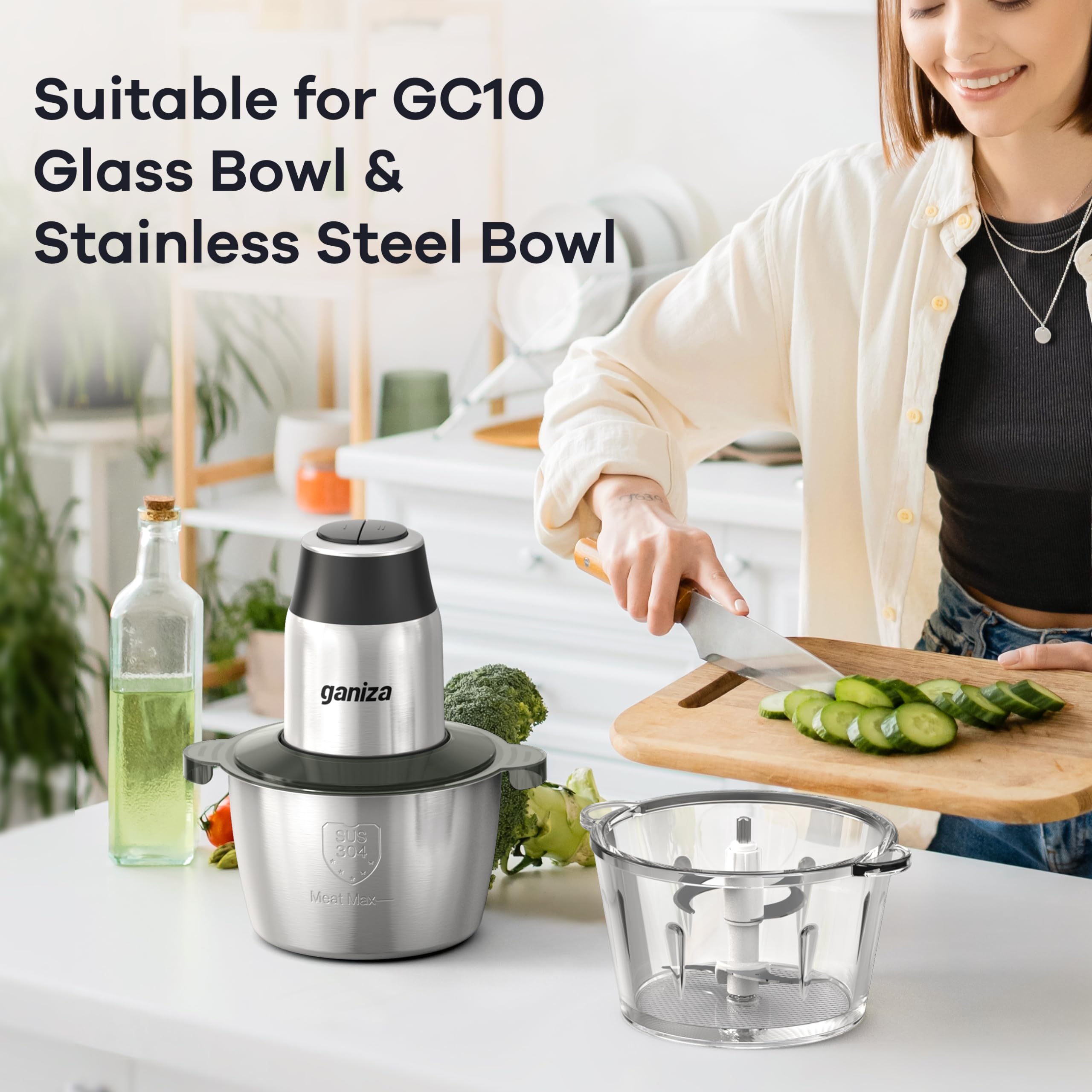 Plastic Cover Compatible with Ganiza GC10 Food Processor, Suitable for GC10 8 Cup Glass Bowl & 8 Cup Stainless Steel Bowl,1PCS