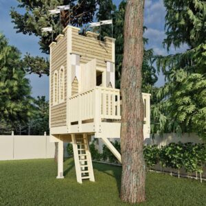 The Enchanted Castle © 1 Tree 2 Post Treehouse Plan