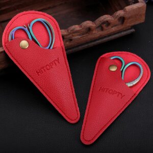 HITOPTY Embroidery Scissors Case Small Scissors Sheath Cover for Storing Regular Sewing Crafting Threading Scissors – 2 Pack