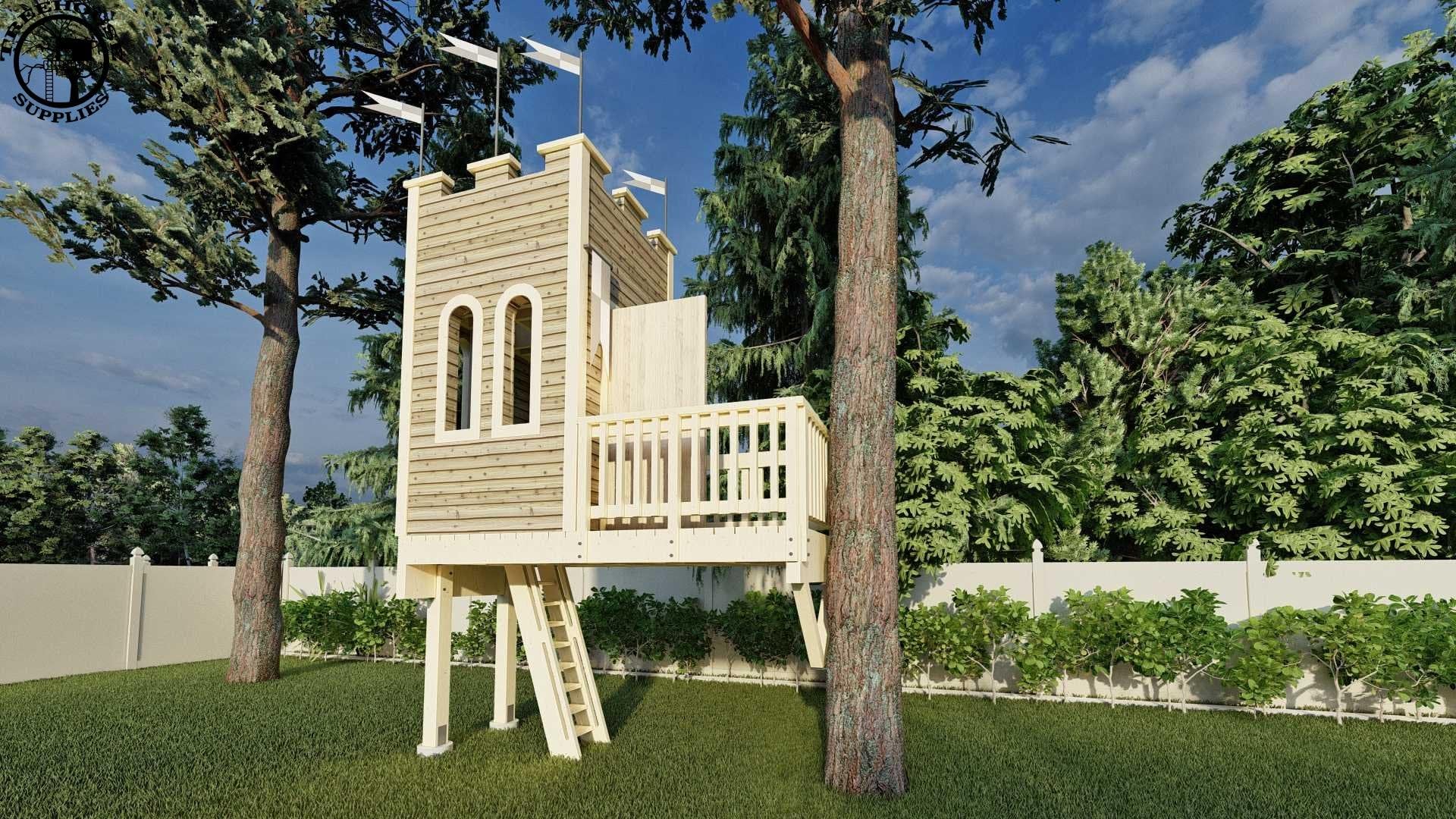 The Enchanted Castle © 1 Tree 2 Post Treehouse Plan