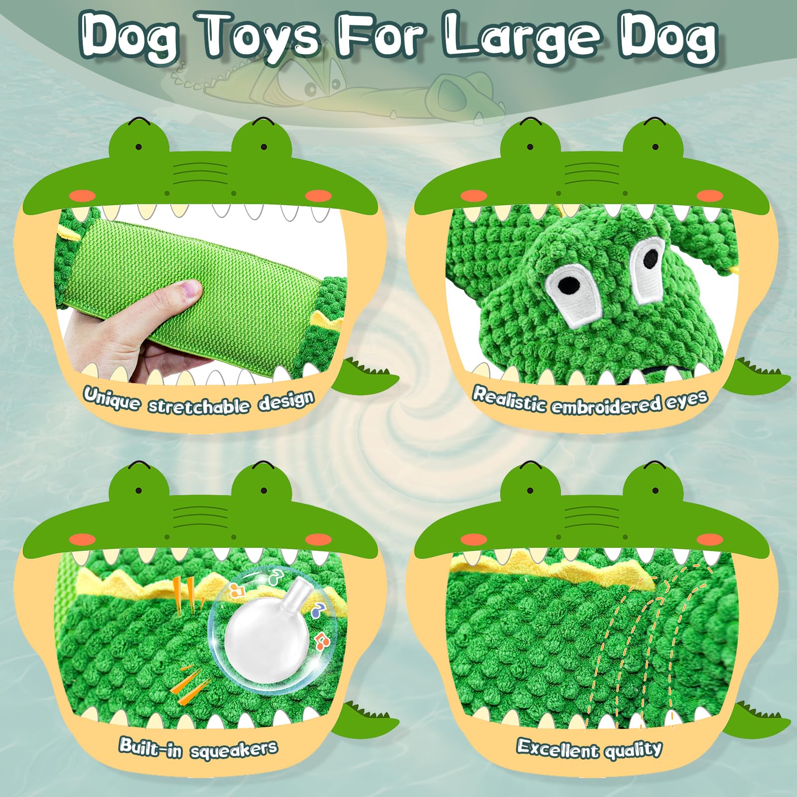 WOWBALA Dog Toys for Large Dogs: Squeaky Dog Toys - Plush Dog Chew Toys - Tough Tug of War Dog Toys - Interactive Puppy Toys for Small,Medium,Large Breed