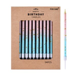 phd cake pink blue gold long thin birthday candles, cake candles, birthday parties, wedding decorations, party candles