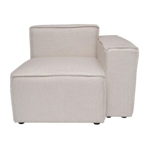 BizChair Fabric Right Chair Module for Sectional Sofa, Customizable Modular Couch Right Seat with Arm Rest, Cream