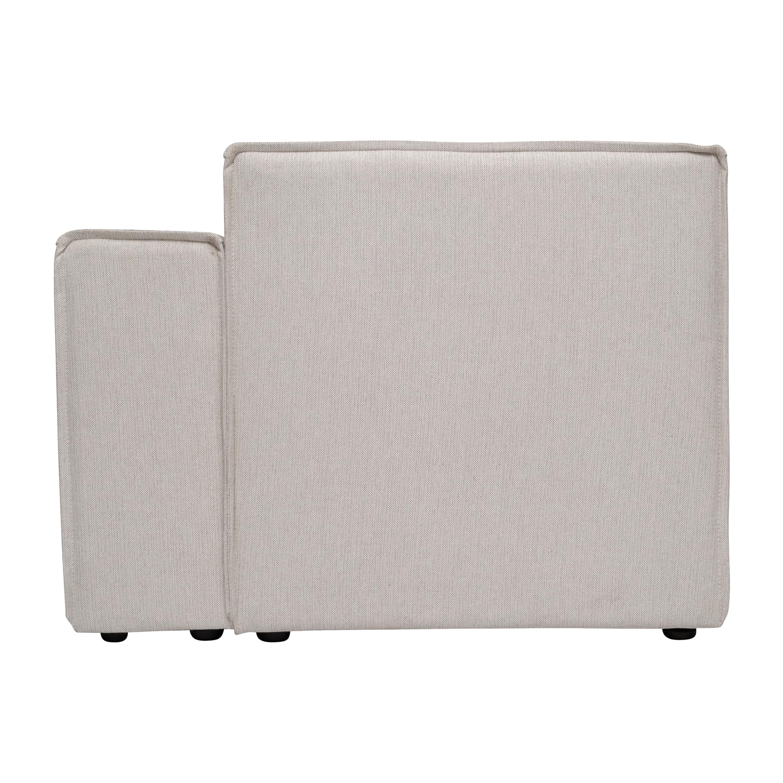 BizChair Fabric Right Chair Module for Sectional Sofa, Customizable Modular Couch Right Seat with Arm Rest, Cream