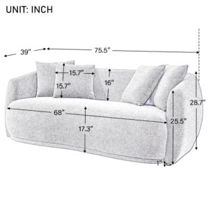 Merax Sofa,Modern Arm Sofa for Living Room and Bedroom,with 4 Pillows