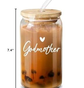 NewEleven Godmother Proposal Gifts - Will You Be My Godmother From GodChild - Christmas Gifts, Pregnancy Announcement Gifts For God Mother, Godmom, Godparents - 16 Oz Coffee Glass