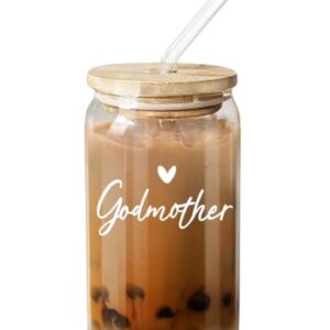 NewEleven Godmother Proposal Gifts - Will You Be My Godmother From GodChild - Christmas Gifts, Pregnancy Announcement Gifts For God Mother, Godmom, Godparents - 16 Oz Coffee Glass