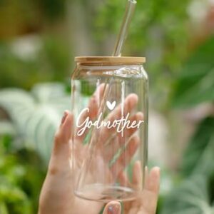 NewEleven Godmother Proposal Gifts - Will You Be My Godmother From GodChild - Christmas Gifts, Pregnancy Announcement Gifts For God Mother, Godmom, Godparents - 16 Oz Coffee Glass