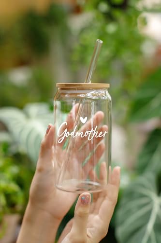 NewEleven Godmother Proposal Gifts - Will You Be My Godmother From GodChild - Christmas Gifts, Pregnancy Announcement Gifts For God Mother, Godmom, Godparents - 16 Oz Coffee Glass